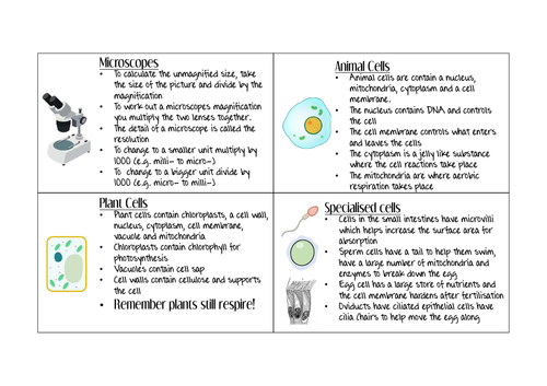 GCSE 9-1 Biology CB1-5 Paper 1 revision cards and questions | Teaching ...