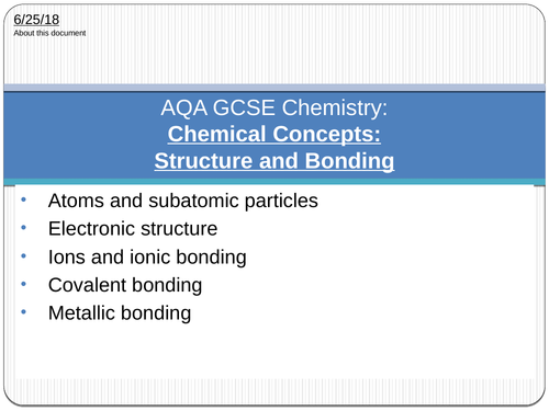 AQA GCSE Chemistry C3 Structure and Bonding Revision Presentation ...