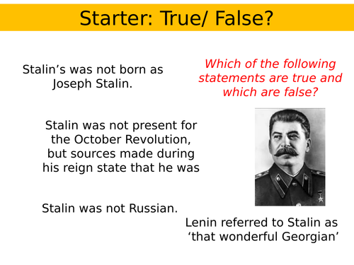 History A-Level: Stalin's defeat of the left | Teaching Resources