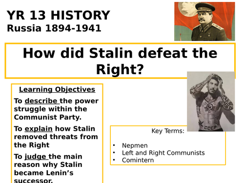 A-level Russian History: Stalin's defeat of the Right | Teaching Resources