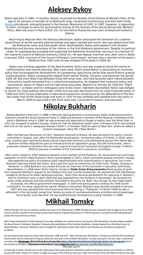 A-level Russian History: Stalin's defeat of the Right | Teaching Resources