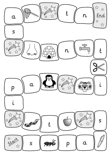SATPIN board games; EYFS, Phase 2 phonics, Initial sounds, turn taking ...