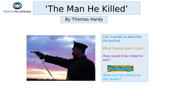 'The Man He Killed' Poem Analysis and Creative Writing Task Two Lessons ...