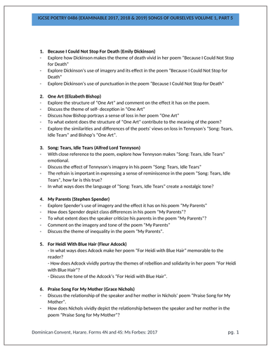 Songs Of Ourselves | Teaching Resources