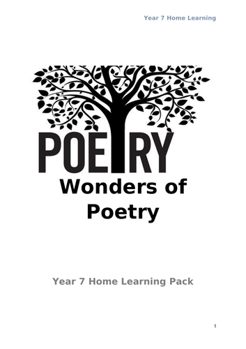 KS3 Poetry Booklet | Teaching Resources