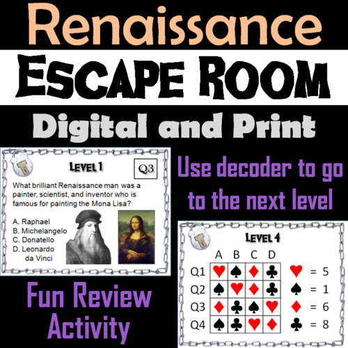 The Renaissance: Escape Room - Social Studies | Teaching Resources