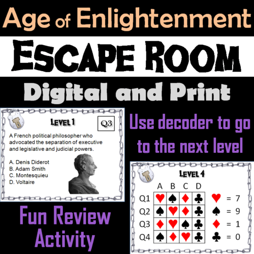 The Age of Enlightenment: Escape Room - Social Studies | Teaching Resources