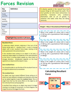 AQA 1-9 GCSE Physics (Science) Forces Revision Workbook | Teaching ...
