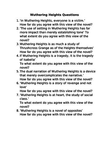 Wuthering Heights - Fully resourced | Teaching Resources