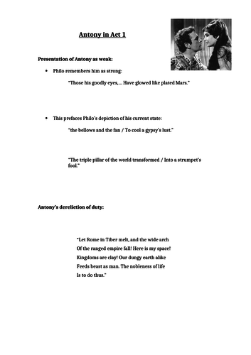 Antony and Cleopatra Pack | Teaching Resources