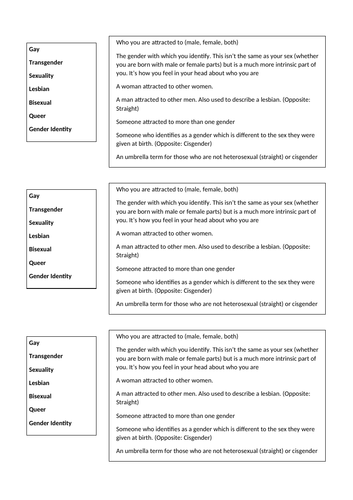 Gender identity and sexual orientation lesson - KS3 / KS4 PSHE ...