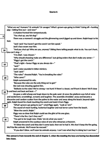 Full SOW Lord of the Flies for AQA Lit P2 | Teaching Resources