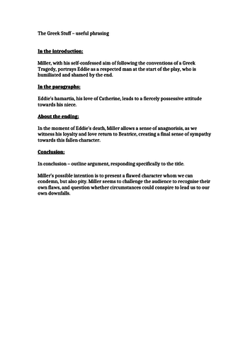 A View from the Bridge Worksheets | Teaching Resources