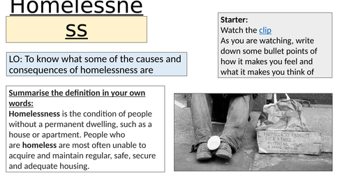 Homelessness - KS3 PSHE | Teaching Resources