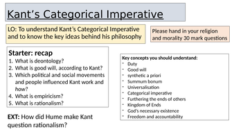 A-level Religious Studies (Edexcel) - Ethics topic 5 resources: Kant ...