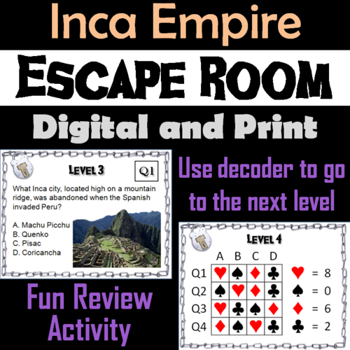 Inca Empire: Escape Room - Social Studies | Teaching Resources