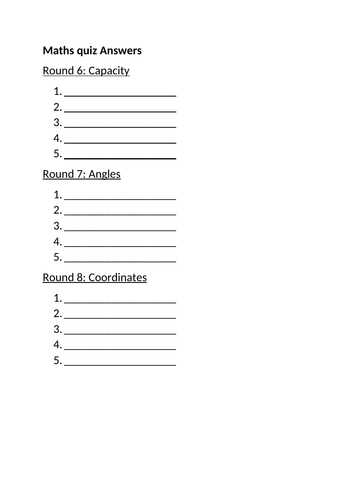 Year 6 Maths revision Quiz Reasoning questions from past SATs papers ...