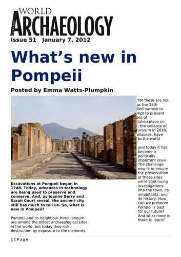 Cities of Vesuvius: Pompeii and Herculaneum | Teaching Resources