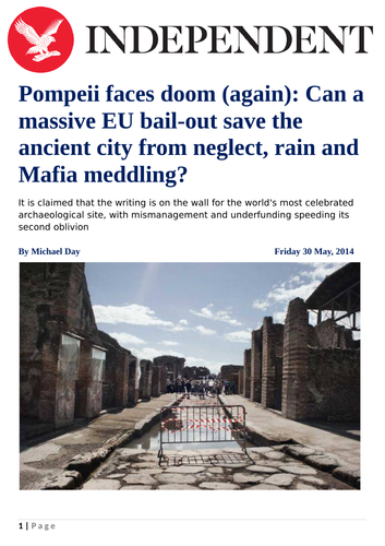 Cities of Vesuvius: Pompeii and Herculaneum | Teaching Resources
