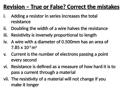 Electrical Power (P=IV, P=I^2R, P=V^2/R) | Teaching Resources