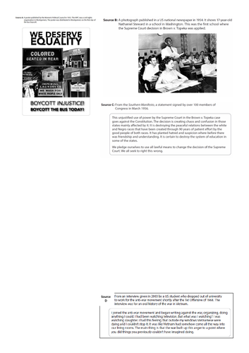 Edexcel GCSE 9-1 USA: Conflict at Home and Abroad Revision Lesson ...