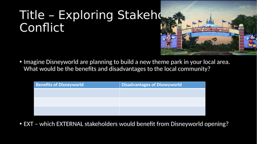 Stakeholders Aims, Objectives and Resolving Conflict - Cambridge IGCSE ...