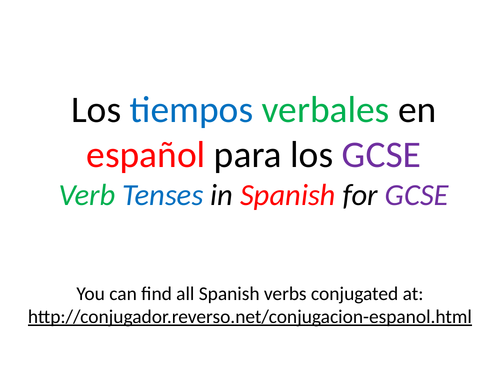 Spanish Verb Tenses Tables for GCSE | Teaching Resources