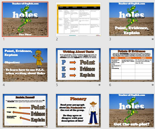 Holes – Chapters 5 to 8 (PowerPoint, lesson plans & worksheets ...