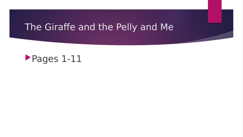 The Giraffe and the Pelly and Me by Roald Dahl Whole Class Guided ...