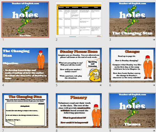 Holes – Chapters 9 to 14 (PowerPoint, lesson plans & worksheets ...
