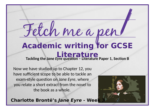 GCSE Literature: 19th Century Novel - Jane Eyre | Teaching Resources