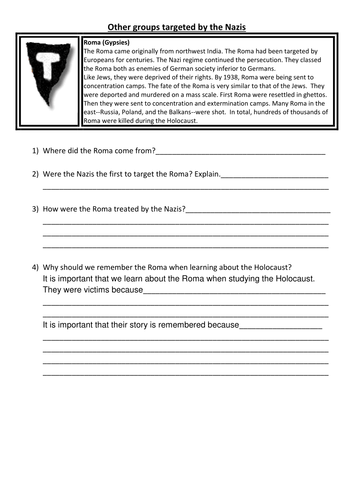 Other victims of the Holocaust | Teaching Resources