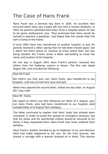 Other victims of the Holocaust | Teaching Resources