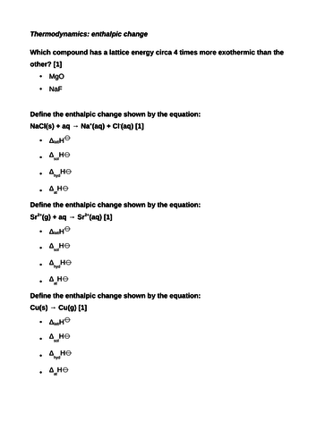 Thermodynamics_lattice_sol_hyd_MCQs | Teaching Resources