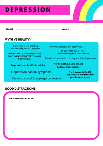 LESSON ON DEPRESSION FOR TEENS- KS3, PSHE, ENGLISH, RE | Teaching Resources