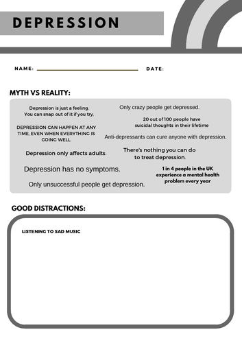 LESSON ON DEPRESSION FOR TEENS- KS3, PSHE, ENGLISH, RE | Teaching Resources