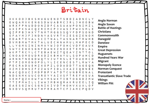History Word Search Bundle Normans, Tudors, Britain, Modem World ...