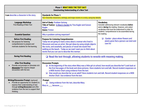 In Mary's Garden by Tina and Carson Kugler 4-5 Day Lesson Plan and ...