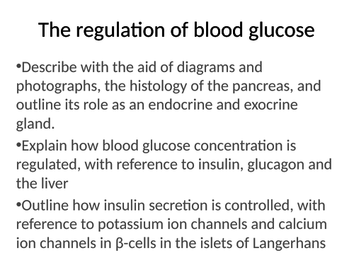 A2 Regulation of Blood Glucose | Teaching Resources