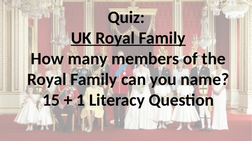 UK Royal Family Picture Quiz (including Meghan Markle) - Tutor ...