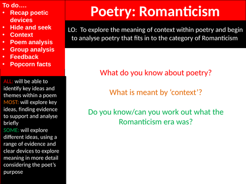 Romantics Poetry | Teaching Resources