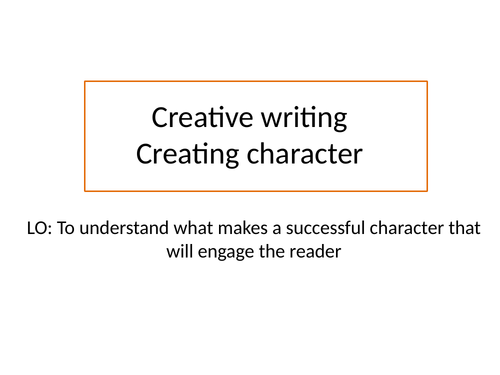 Building Character using a stimulus | Teaching Resources