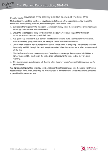 NEW OCR GCSE SHP - Making of America - Unit 3 - Civil War and ...