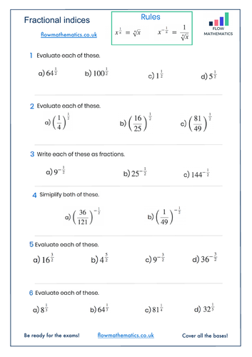 Evaluating fractional indices | Teaching Resources Evaluating fractional indices | Teaching Resources