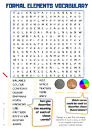 Art Formal Elements Word Search - ideal for lesson starter, plenary ...