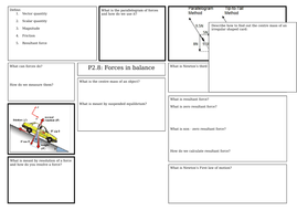 AQA Forces in balance revision mat | Teaching Resources