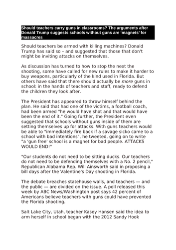 Should teachers be armed? A persuasive writing scheme | Teaching Resources