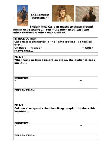 The Tempest: KS3 English literary essay | Teaching Resources