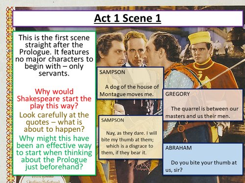 Romeo and Juliet Act 1 Scene 1 | Teaching Resources