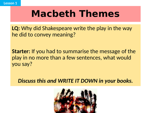 Macbeth Resources including a full SoW | Teaching Resources